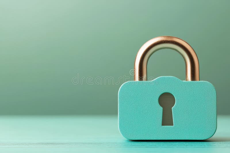 A Stylish Turquoise Padlock Stands Prominently Against a Pastel Green ... A Stylish Turquoise Padlock Stands Prominently Against a Pastel Green ...