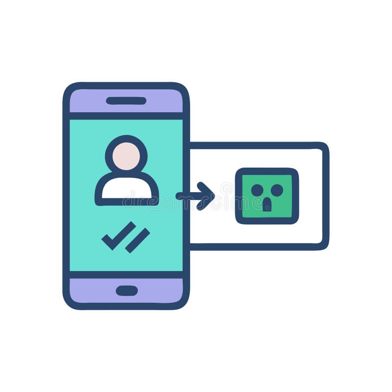 Stylish Two-Factor Authentication Icon Design Stock Illustration ...