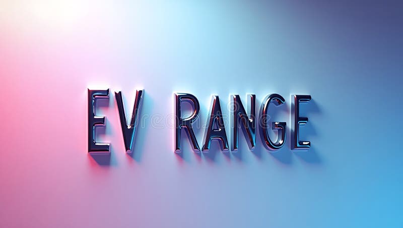 Stylish Typographic Representation of EV Range on a Gradient Background ...