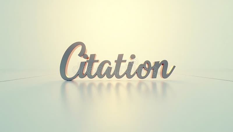 Stylish Typography Featuring the Word Citation with Elegant Shadows on ...
