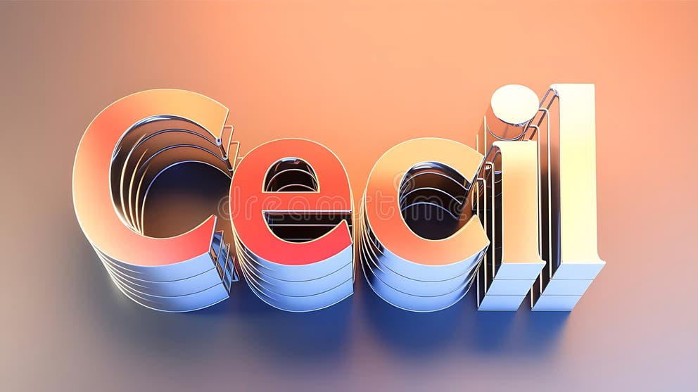 Stylish Typography Rendering of the Name Cecil with Vibrant Gradient ...