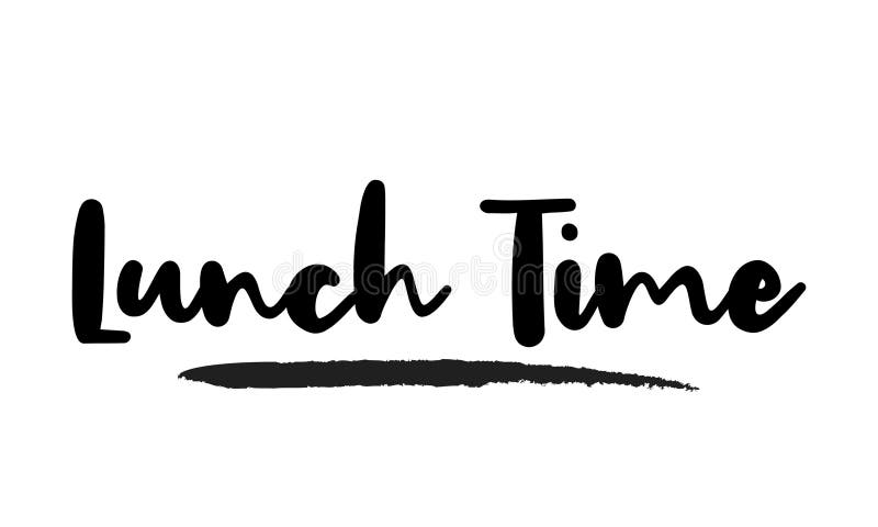 Lunch Time Stylish Typography Text Lettering Phrase Vector Design Stock ...