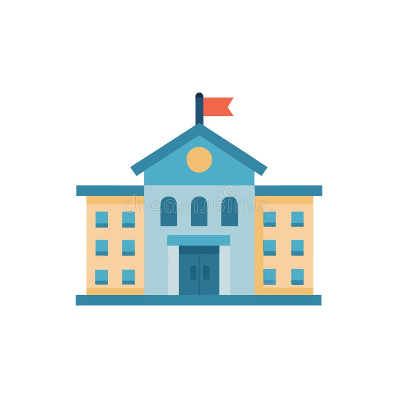 Stylish University Building Icon for Learning Stock Illustration ...