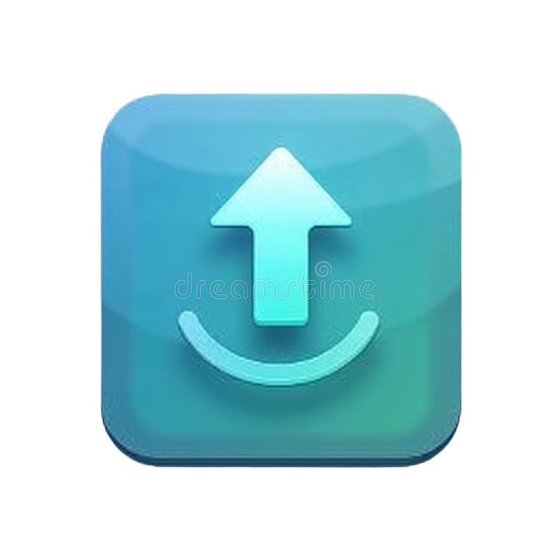 Gradient Upload Button with Upward Arrow and Smile Icon, AI-Generated ...