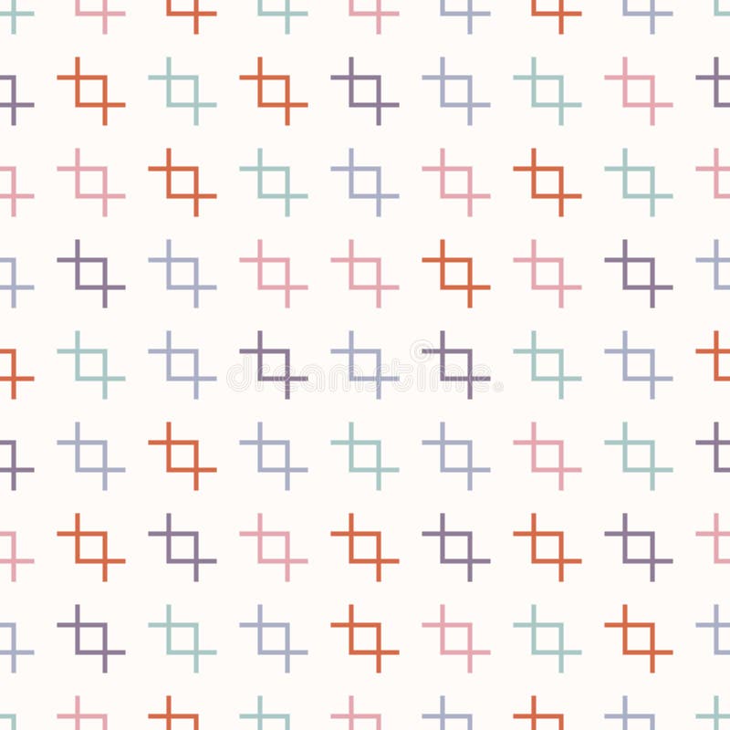 Stylish Vector Abstract Geometric Seamless Pattern with Colorful Linear ...