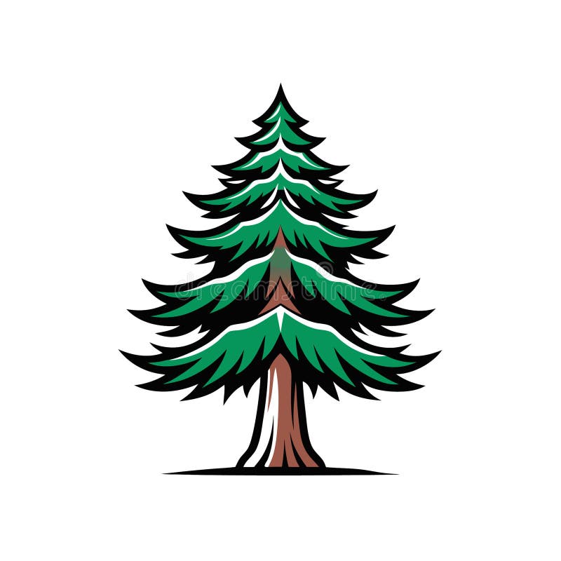 Stylish Canadian Hemlock Tree Vector Design Stock Illustration ...