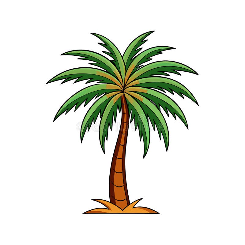 Stylish Date Palm Tree Vector Design Stock Illustration - Illustration ...
