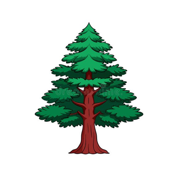 Stylish Deodar Cedar Tree Vector Design Stock Illustration ...