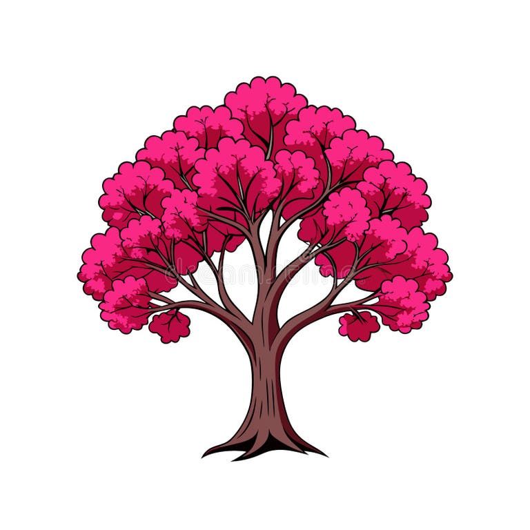 Stylish Eastern Redbud Tree Vector Design Stock Image - Illustration of ...