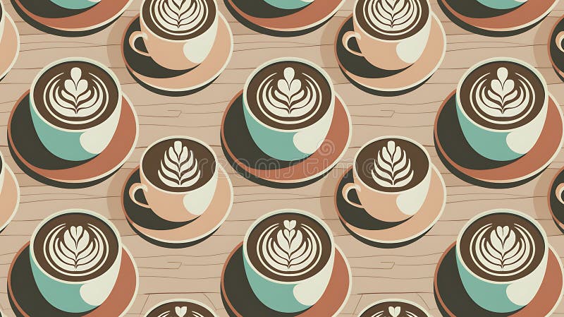 Stylish Vector Illustration of Coffee Art Patterns for Cover Design ...