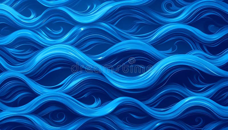 Abstract Blue Wave Seamless Pattern on Transparent Background Stock ...