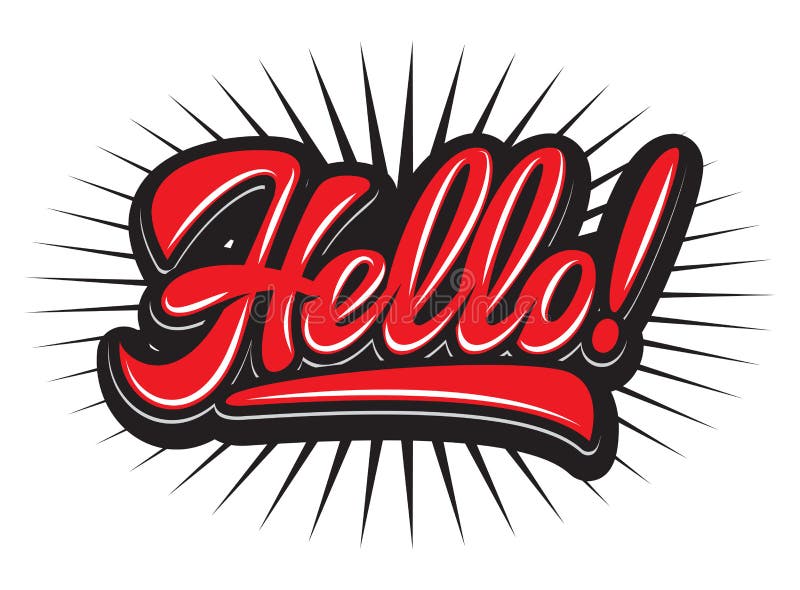 Stylish Vector Illustration with Hello Lettering Calligraphy Stock ...