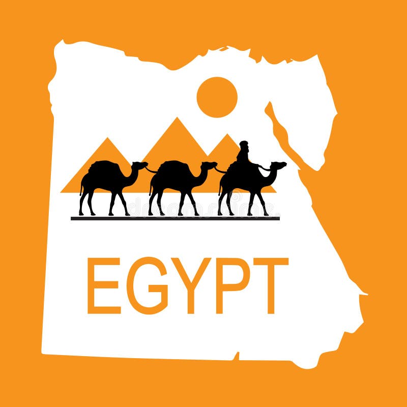 Egypt Map, Stylish Location Icon with Egypt Map and Flag Stock Vector ...