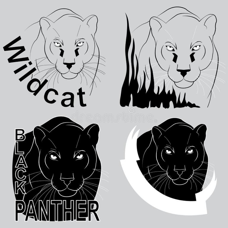 Stylish Black Panther Stock Illustrations – 1,778 Stylish Black Panther ...