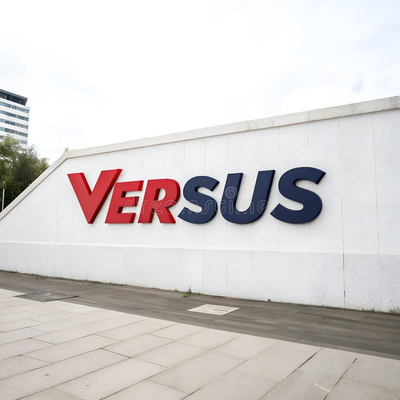 Stylish Versus Icon with Metallic Text Effect Stock Illustration ...