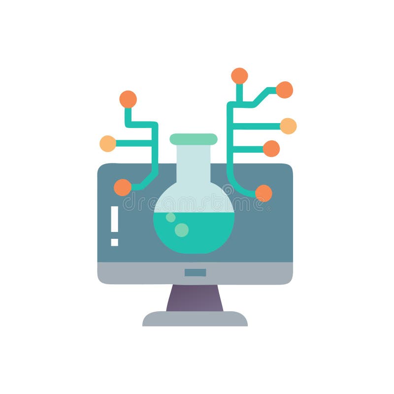 Stylish Virtual Lab Icon for Experimentation Stock Illustration ...
