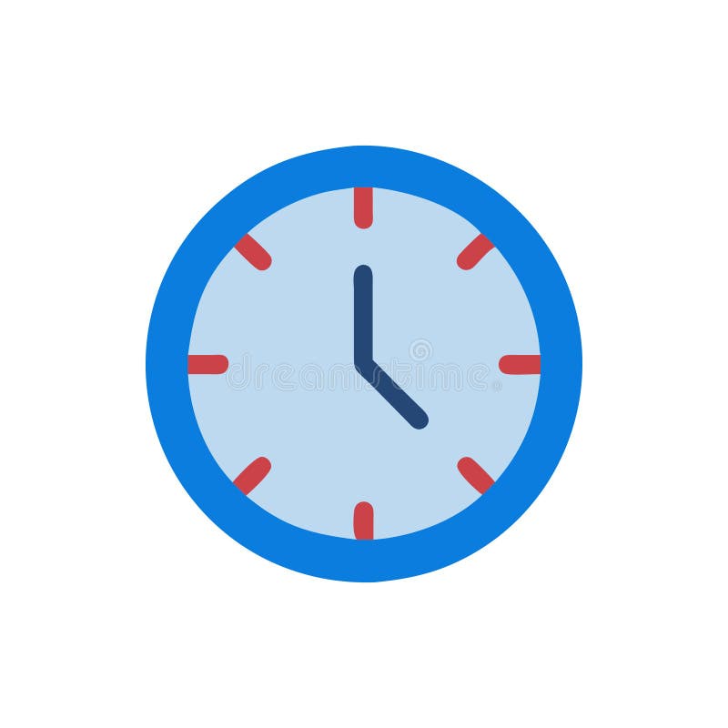 Stylish Wall Clock Icon for Classrooms Stock Illustration ...