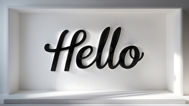 Stylish Wall Display Featuring the Word Hello in Bold Lettering on a ...