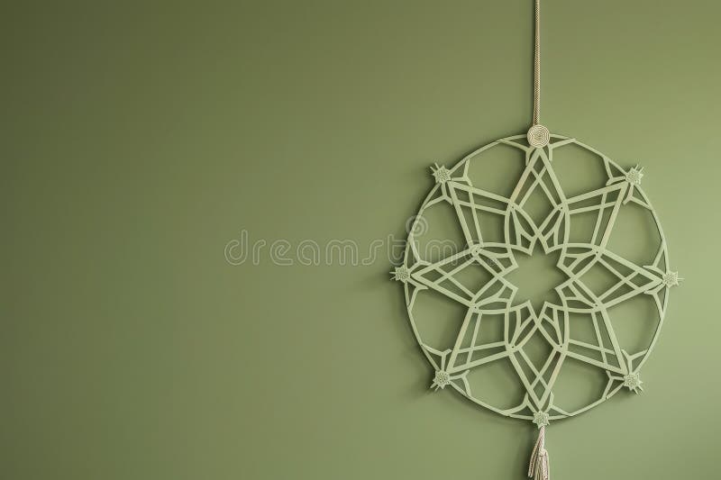 A Stylish Wall Hanging with Geometric Star Patterns, Isolated on a ...