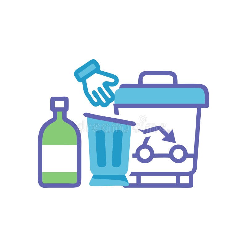 Stylish Waste Disposal Icon for Environment Stock Photo - Illustration ...