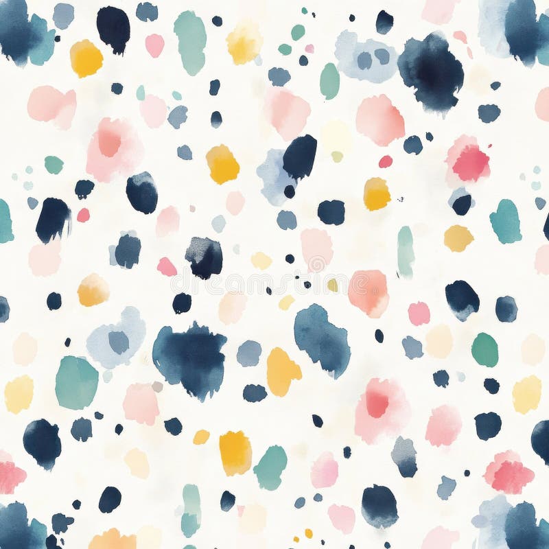 Stylish Watercolor Pattern Featuring Scattered Abstract Spots in Soft ...