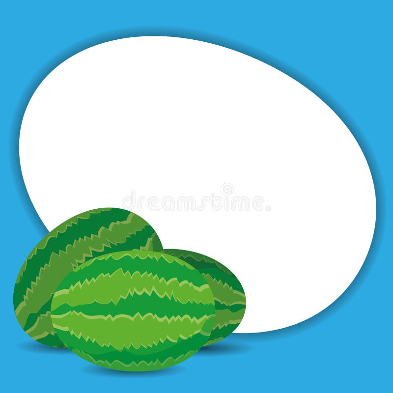 Stylish Watermelon Isolated on Blue Background Stock Illustration ...
