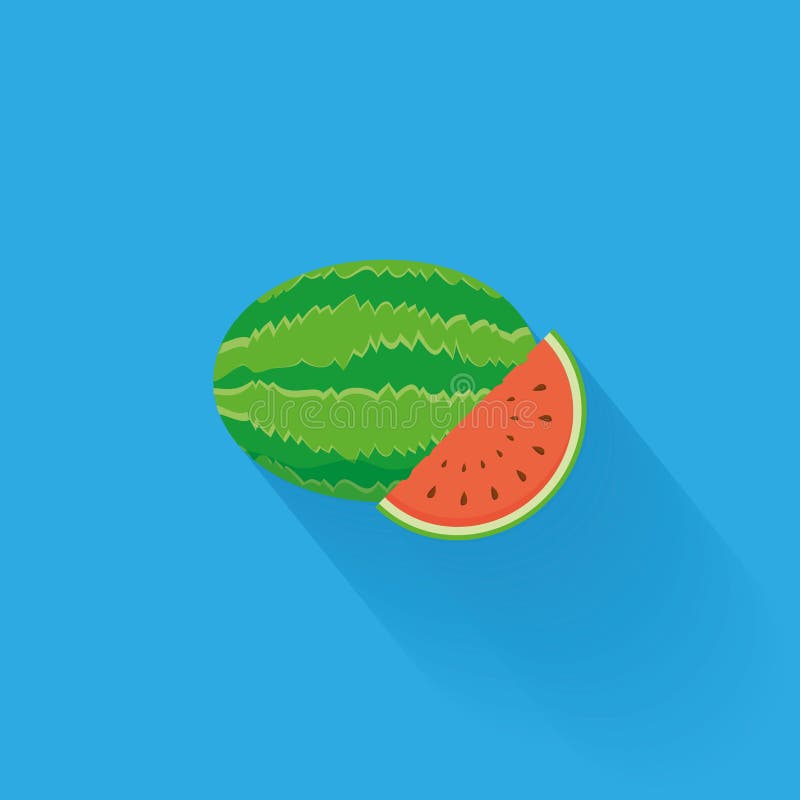 Stylish Watermelon Isolated on Blue Background Stock Illustration ...