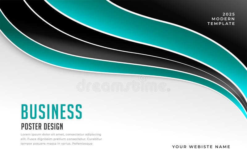 Stylish Wavy Business Presentation Template Design Stock Vector ...