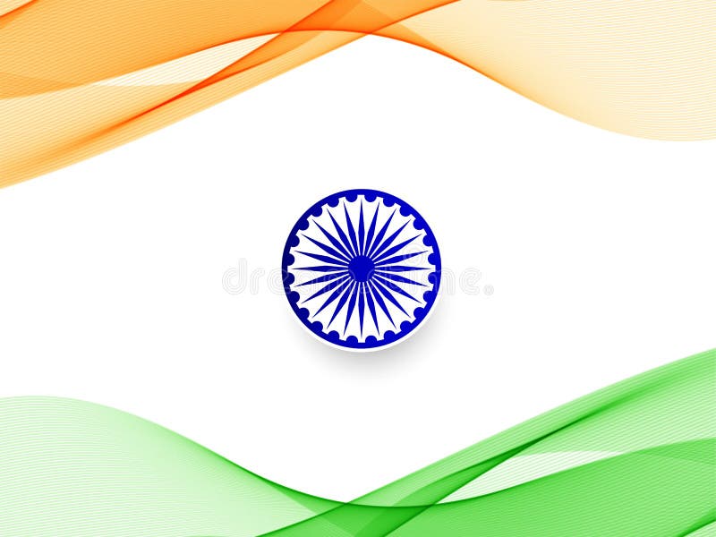 Stylish Wavy Indian Flag Design Background Stock Vector - Illustration ...