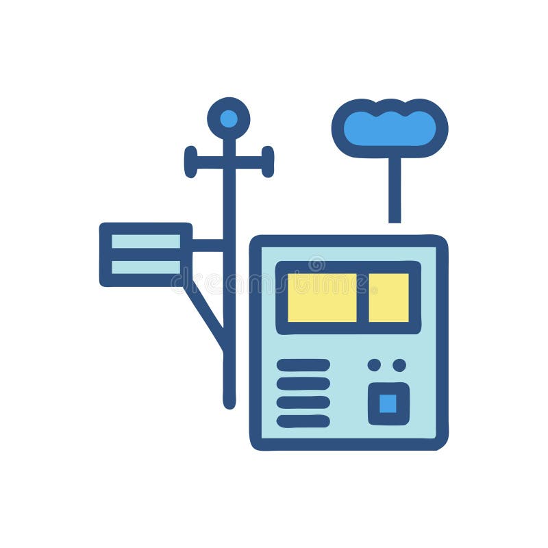 Stylish Weather Station Icon Stock Vector - Illustration of internet ...