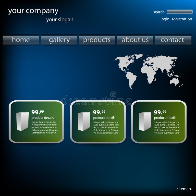 Stylish website template stock illustration. Illustration of elegant ...