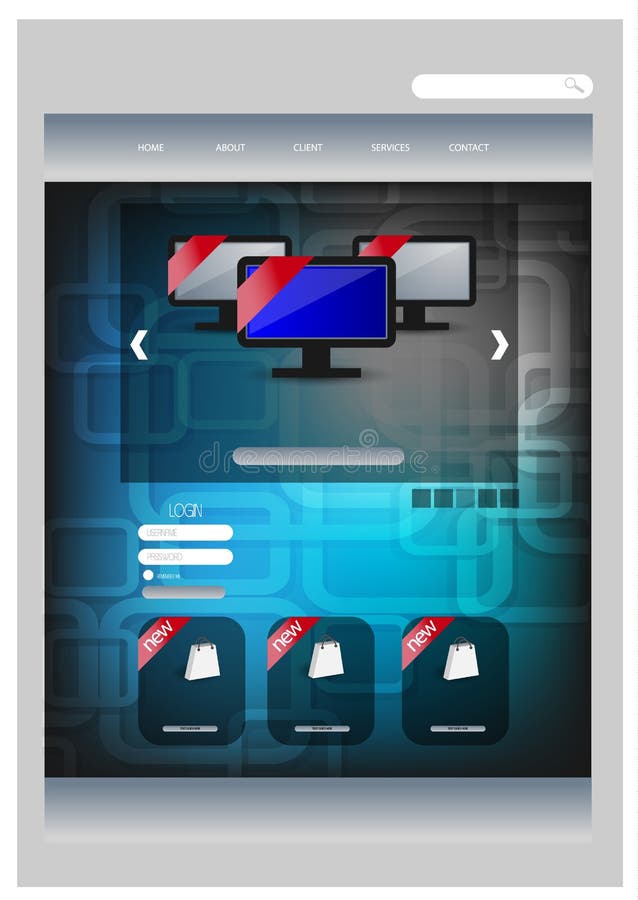 Stylish Website Template or Portfolio Layout Stock Vector ...