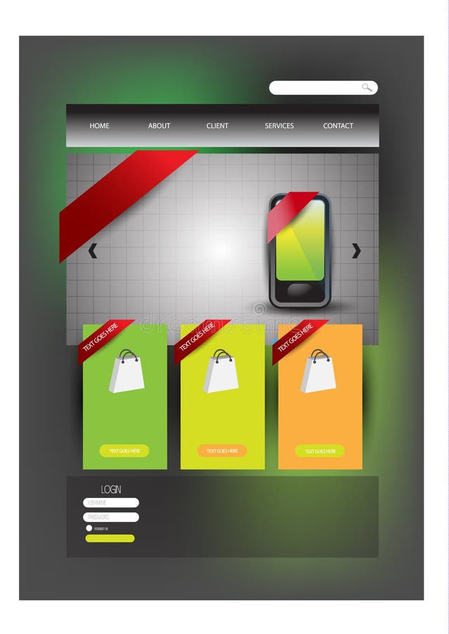 Stylish Website Template or Portfolio Layout Stock Vector ...