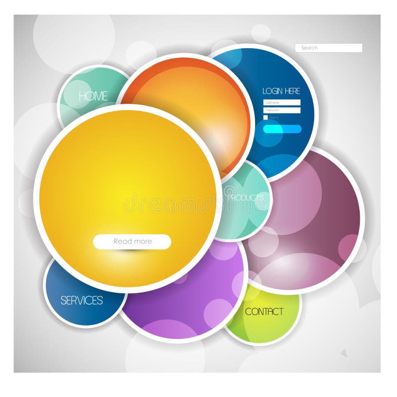 Stylish Website Template - Portfolio Layout Stock Vector - Illustration ...