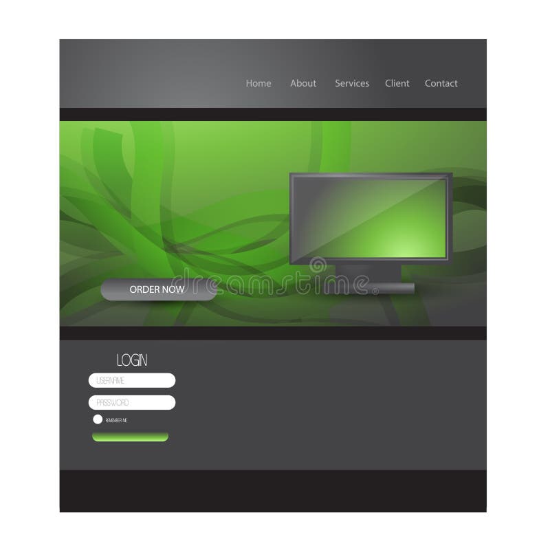 Stylish Website Template - Portfolio Layout Stock Vector - Illustration ...