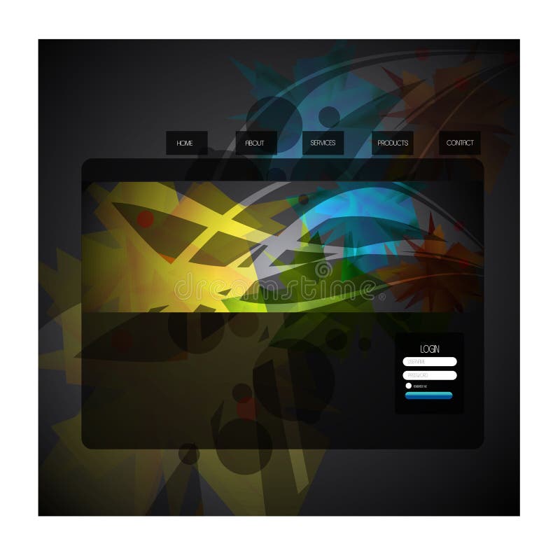 Stylish Website Template - Portfolio Layout Stock Vector - Illustration ...