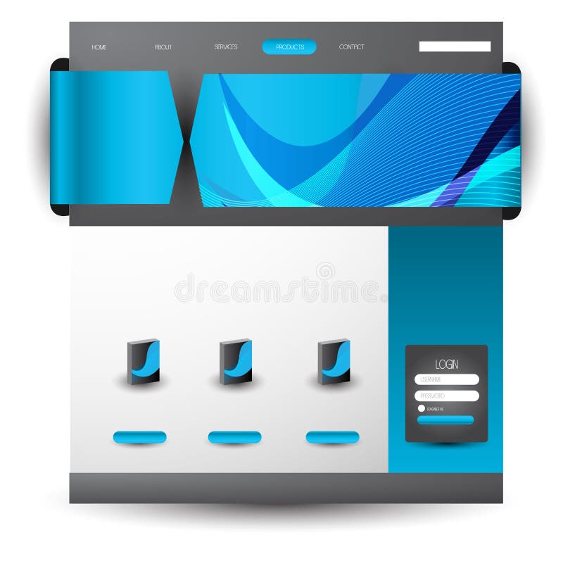 Stylish Website Template - Portfolio Layout Stock Vector - Illustration ...