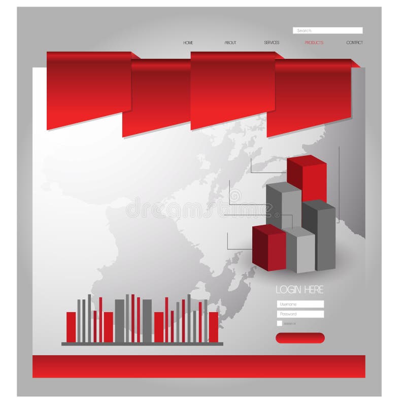 Stylish Website Template - Portfolio Layout Stock Vector - Illustration ...