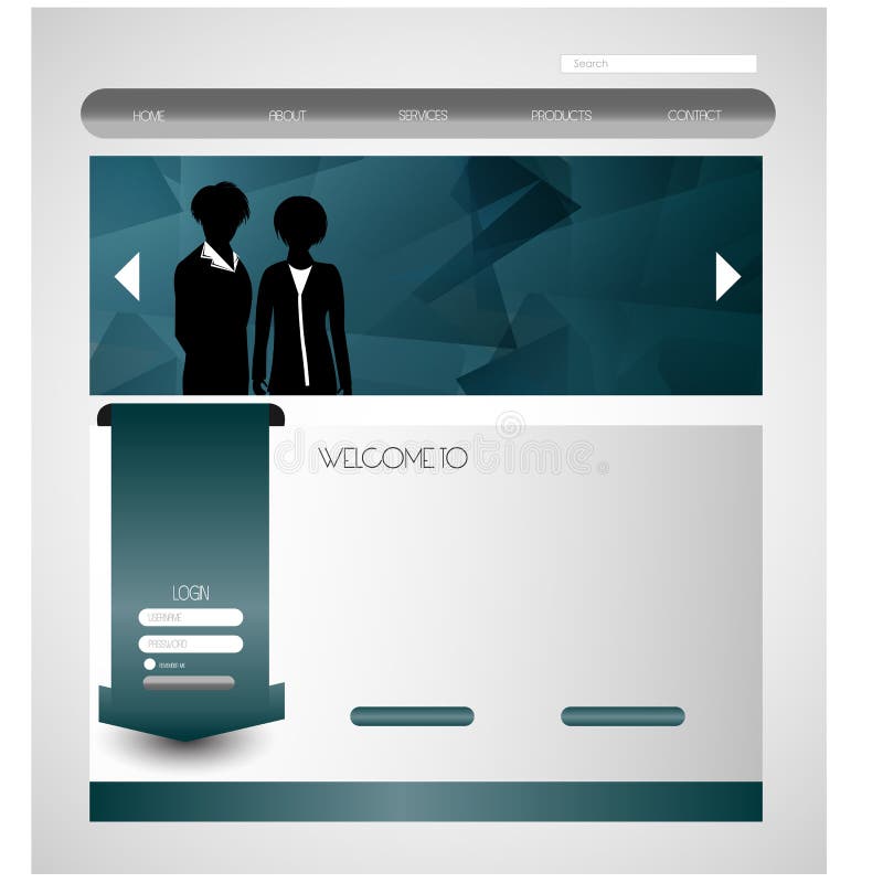 Stylish Website Template - Portfolio Layout Stock Vector - Illustration ...