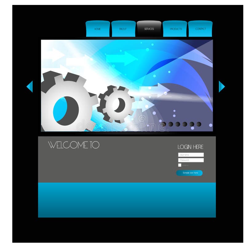 Stylish Website Template - Portfolio Layout Stock Vector - Illustration ...