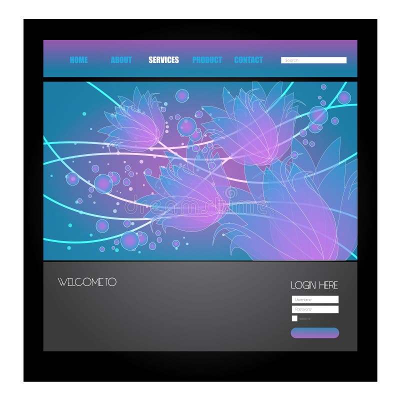 Stylish Website Template - Portfolio Layout Stock Vector - Illustration ...