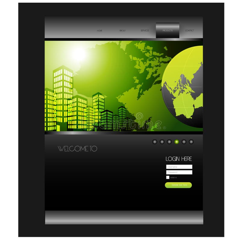 Stylish Website Template - Portfolio Layout Stock Vector - Illustration ...