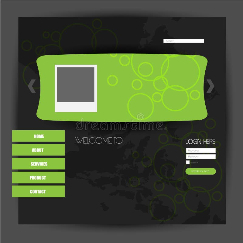 Stylish Website Template - Portfolio Layout Stock Vector - Illustration ...