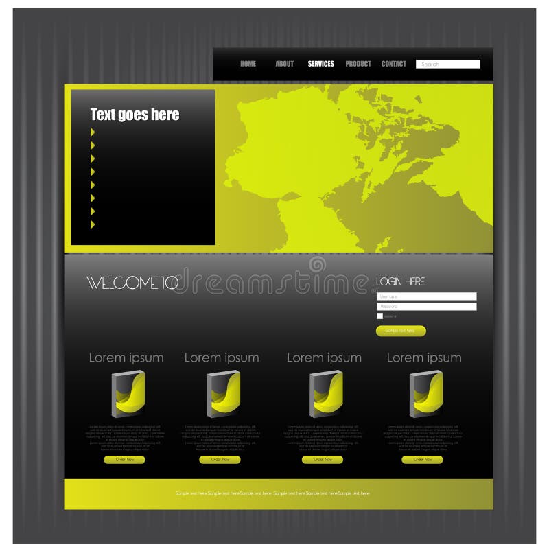 Stylish Website Template - Portfolio Layout Stock Illustration ...