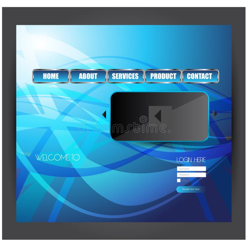 Stylish Website Template - Portfolio Layout Stock Vector - Illustration ...