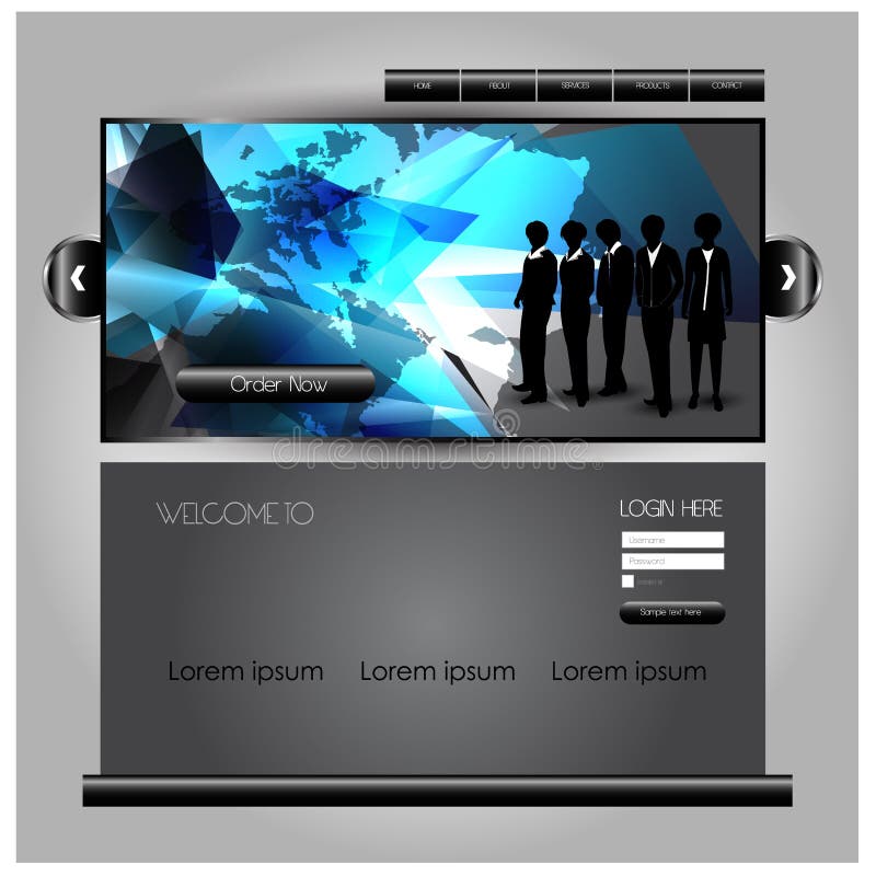 Stylish Website Template - Portfolio Layout Stock Vector - Illustration ...