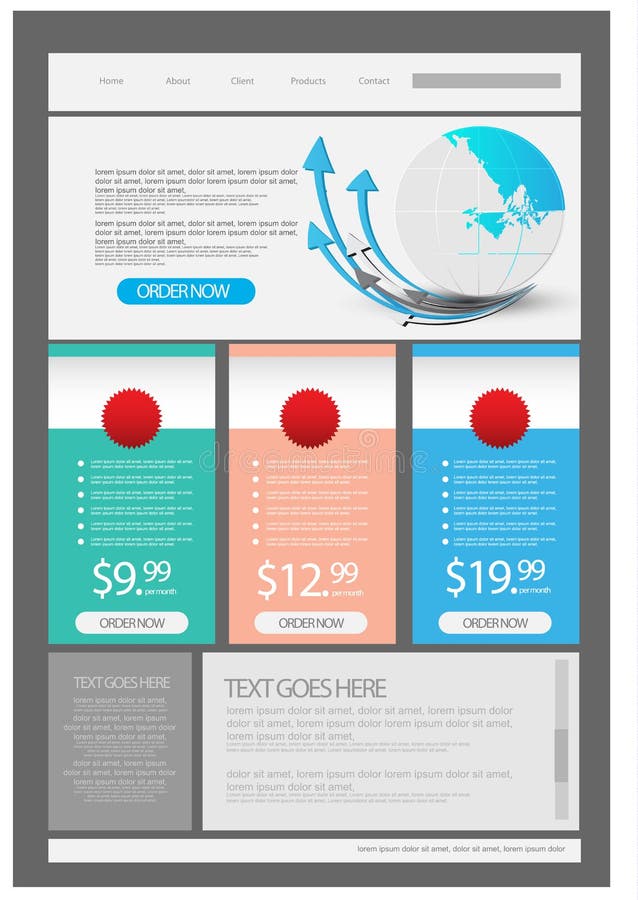 Stylish Website Template - Portfolio Layout Stock Illustration ...