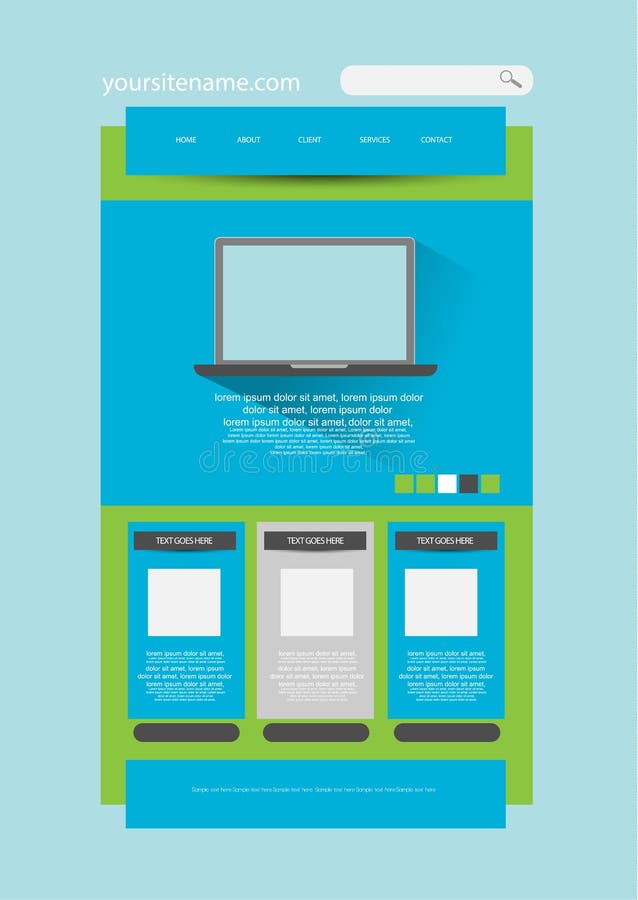 Stylish Website Template - Portfolio Layout Stock Vector - Illustration ...