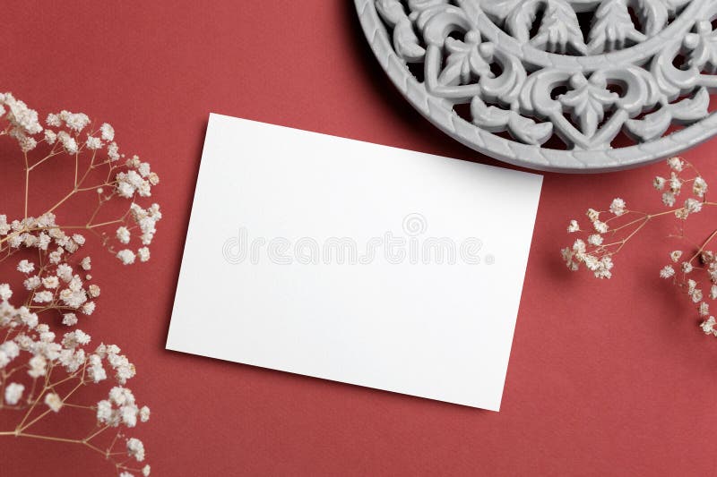 Stylish Wedding Card Mockup, Invitation or Greeting Card with Copy ...