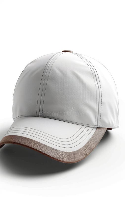Stylish White Baseball Cap Isolated on White Background, 3D Rendering ...